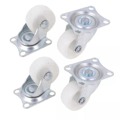 1 Inch 4PC Universal Swivel Casters Furniture Wheel Castor White PP ...