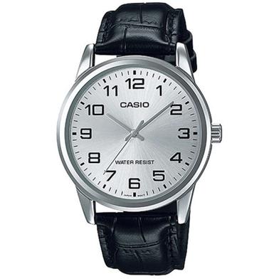 CASIO Black Leather Black Dial Watch For Men - MTP-V001L-7BUDF : CASIO ...