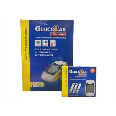 Glucolab Blood Glucose Meter, Vial of 25 strips free with 50 test Strip ...
