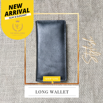 THE MEN's CODE Black Leather Long Wallet For Men - MWL003 : THE MEN’s CODE | Rokomari.com