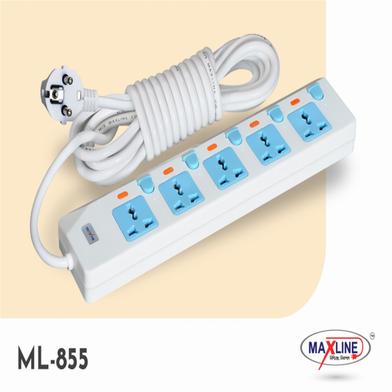 Maxline ML-855 5 Port Multi Extension Socket -5 Miter Wire : MAXLINE ...