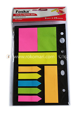 Multi-Purpose Foska Sticky Notes - 225 Sheets (Multicolor): | Rokomari.com