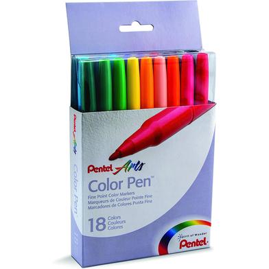 Pentel Arts Color Pen Assorted 18 Color Set - S360-18 : Pentel ...
