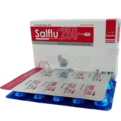 Salflu 50 mcg Plus 250 - 10's Strip Inhalation Capsule-(একমে ...