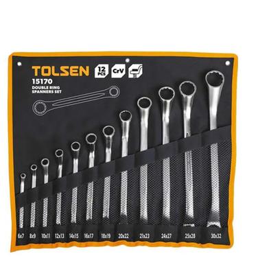 Tolsen 12 Pcs Double Ring End Spanner Set 6 × 7 - 30 x 32 mm - Model : 15170 : Tolsen Tools and ...