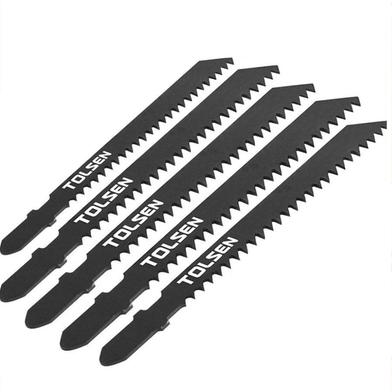 Tolsen T111C Jigsaw Blades Set 100mm 8tpi Wood Industrial 5pcs - 76801 ...